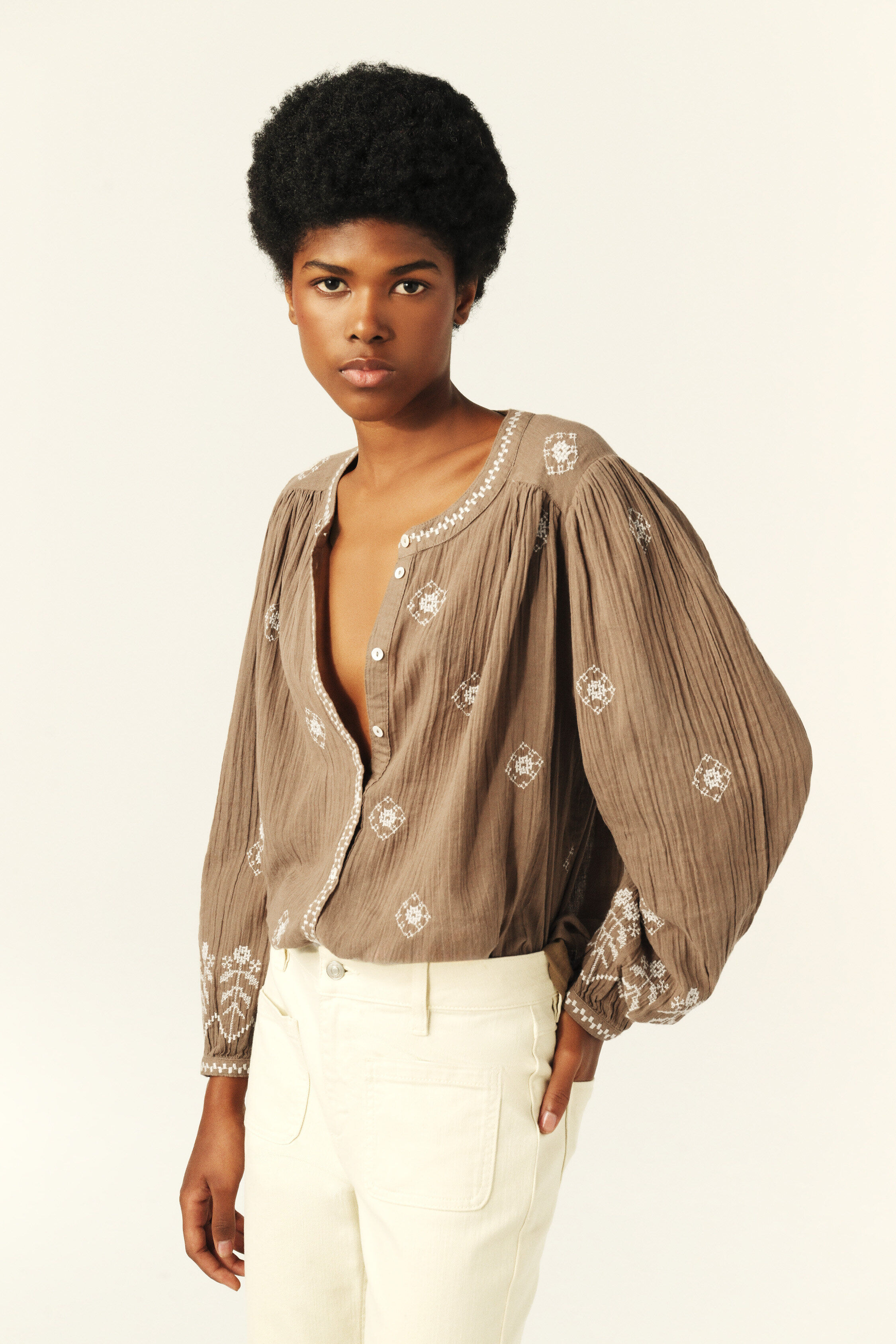 Long-Sleeved Shirt Duha Green // ba&sh UK