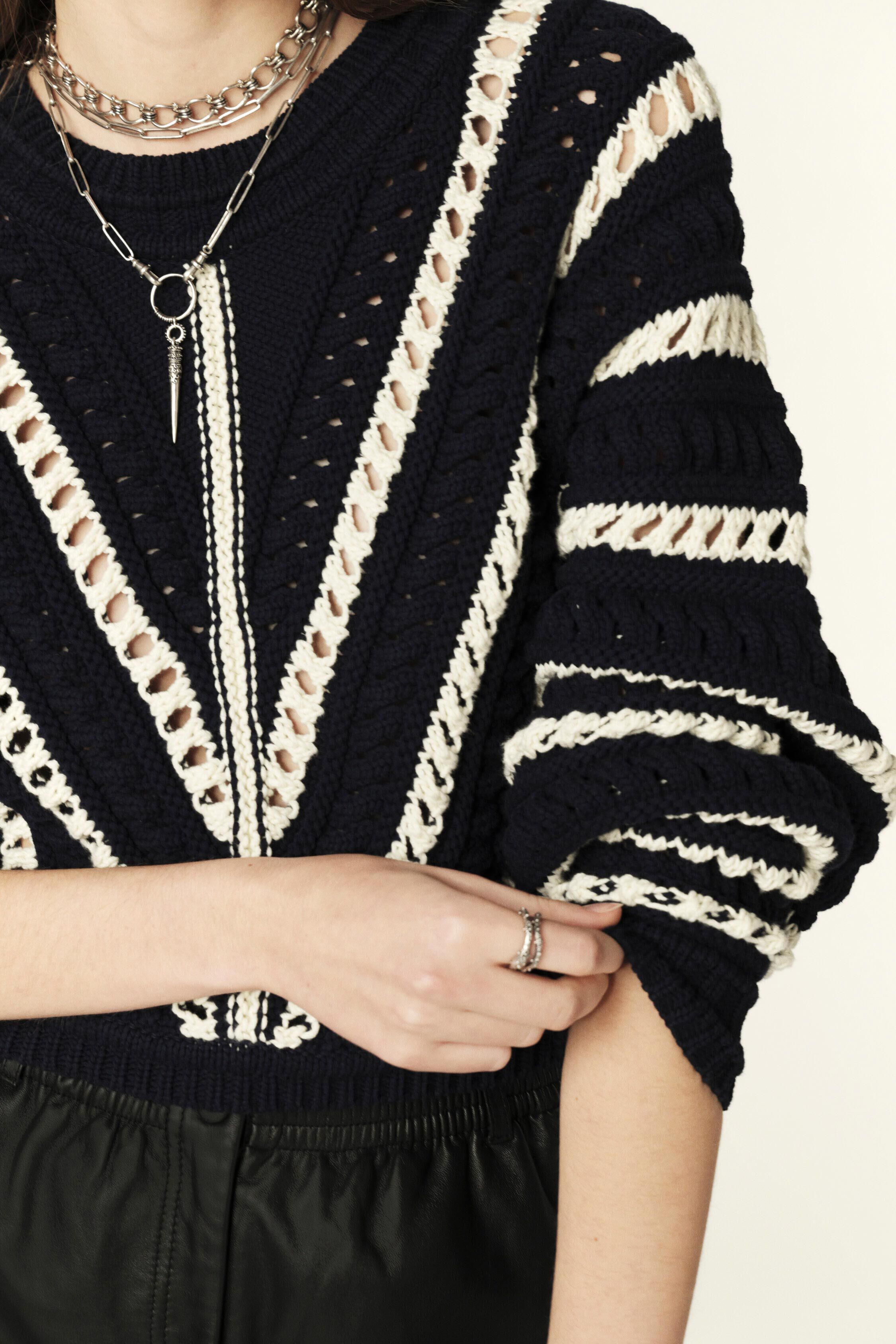 Cropped Openwork Jumper Gardy Blue // ba&sh UK