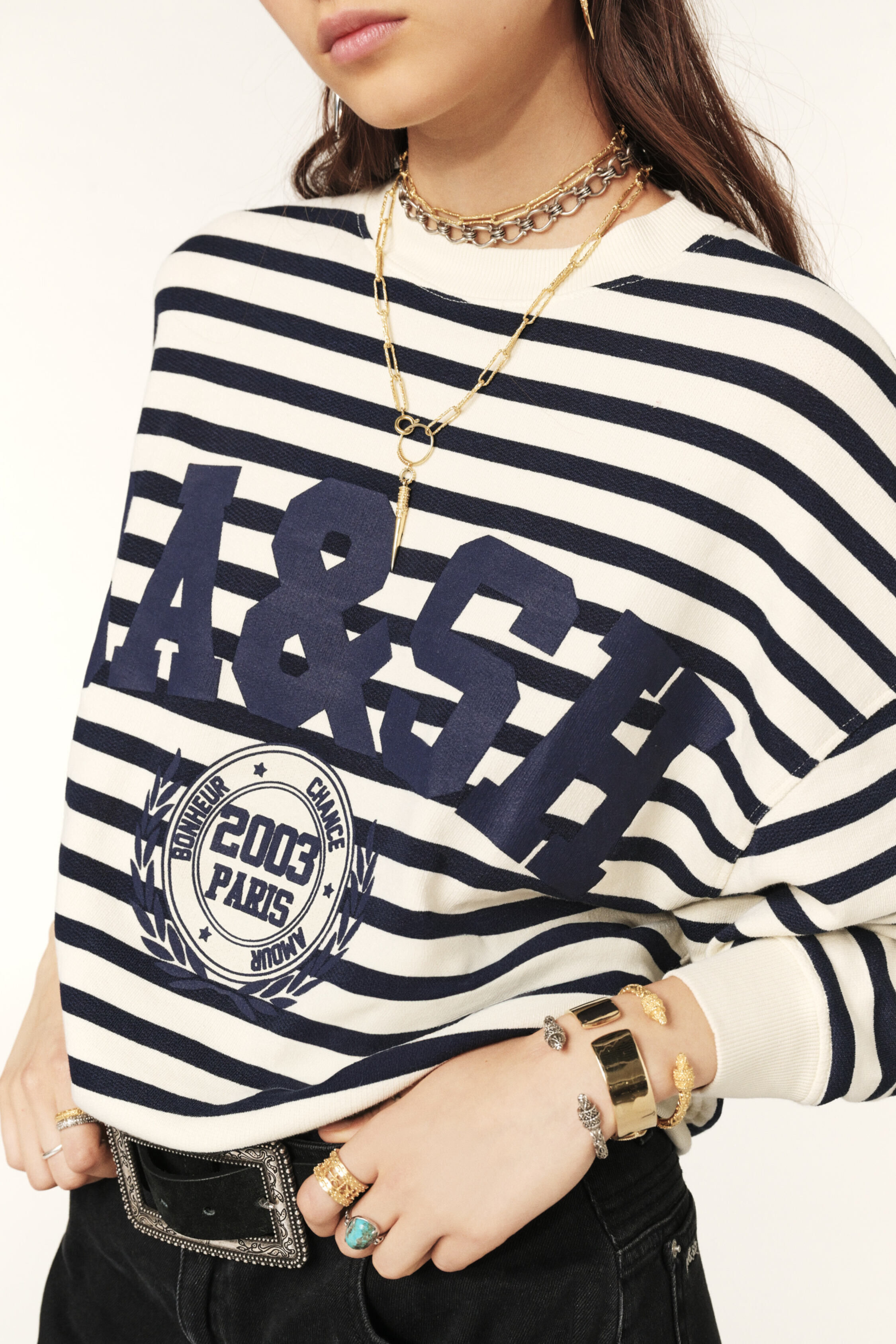 Cropped Sweatshirt Benjamin Blue // ba&sh US