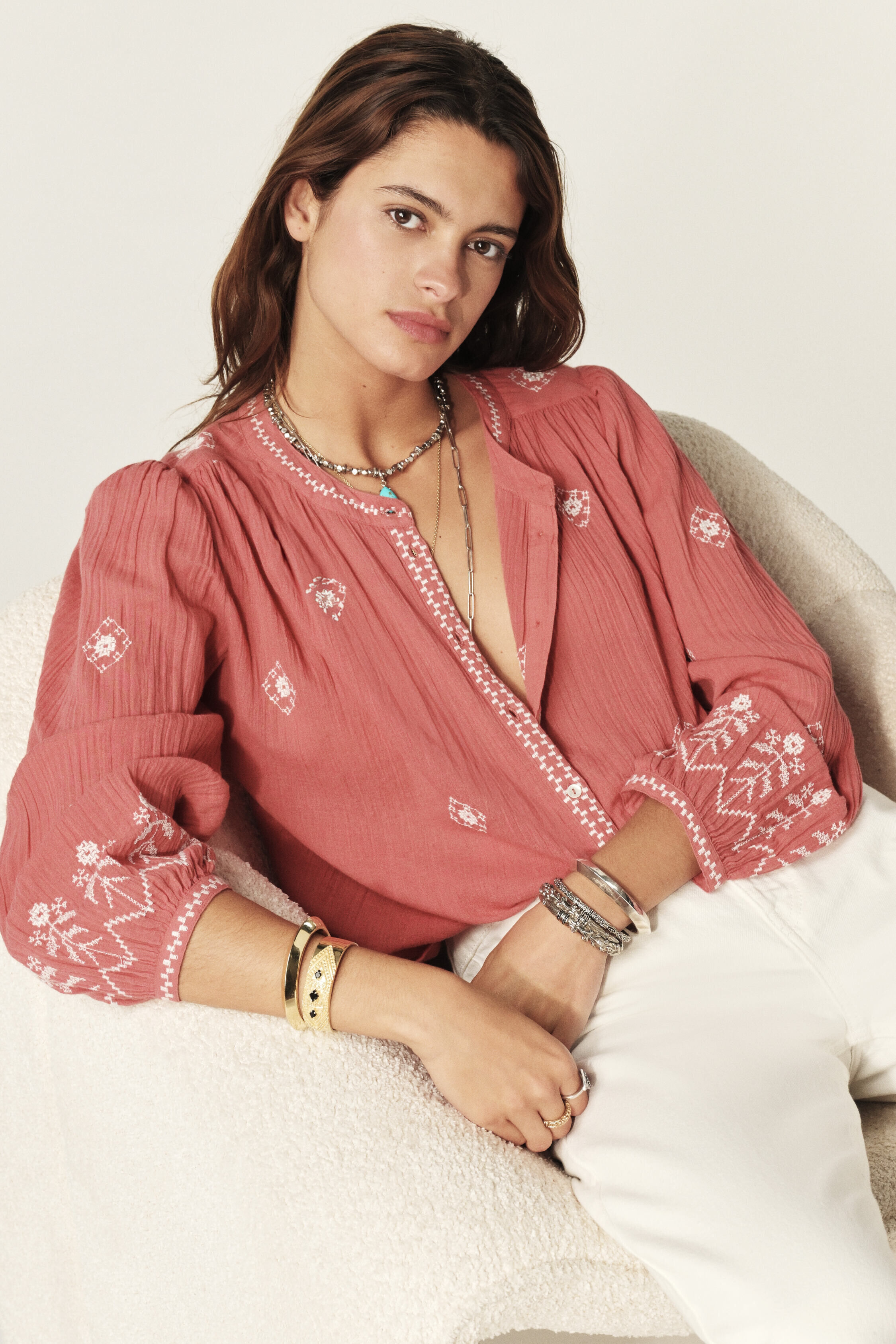 Long-Sleeved Shirt Duha Pink // ba&sh FR