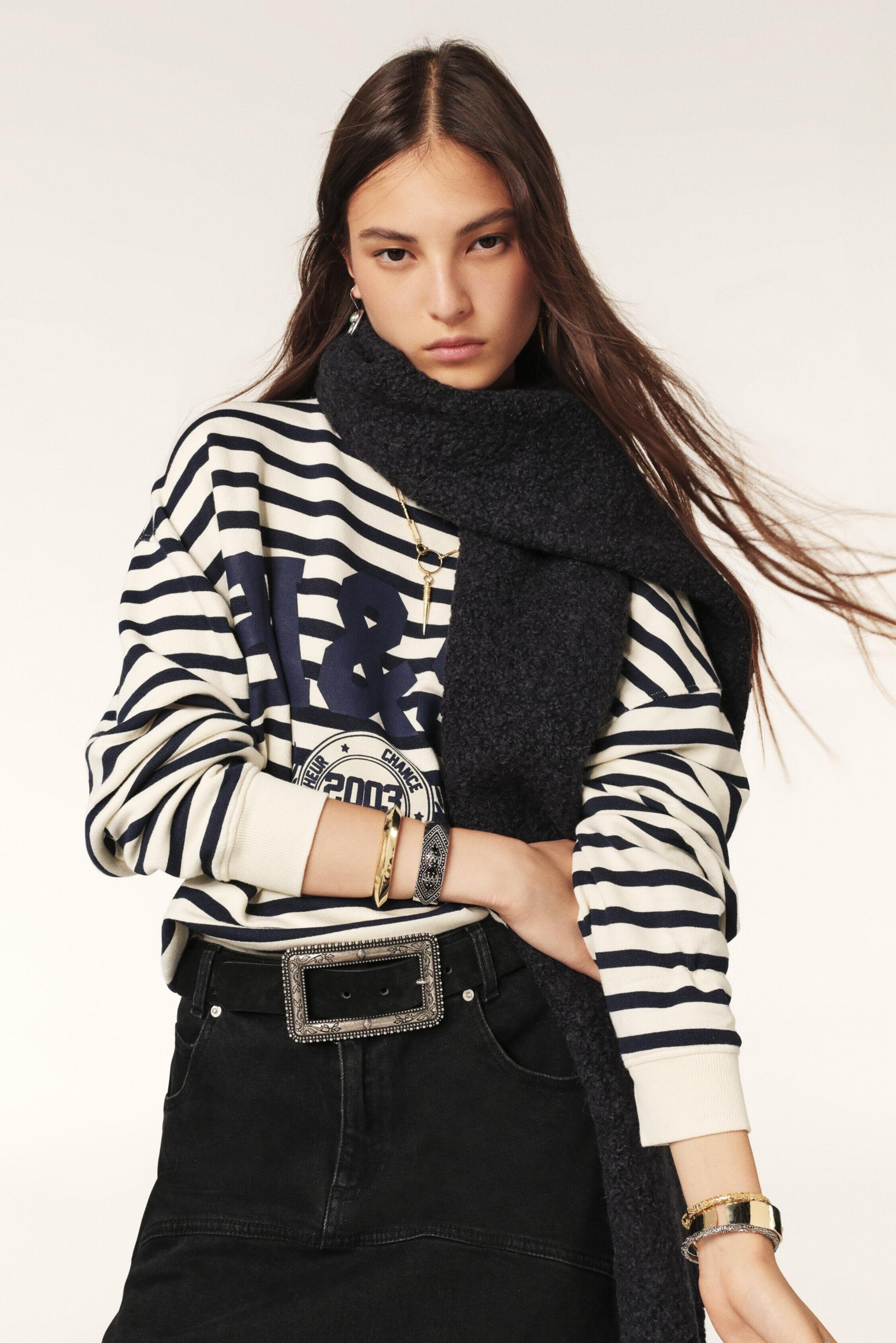 Cropped Sweatshirt Benjamin Blue // ba&sh US
