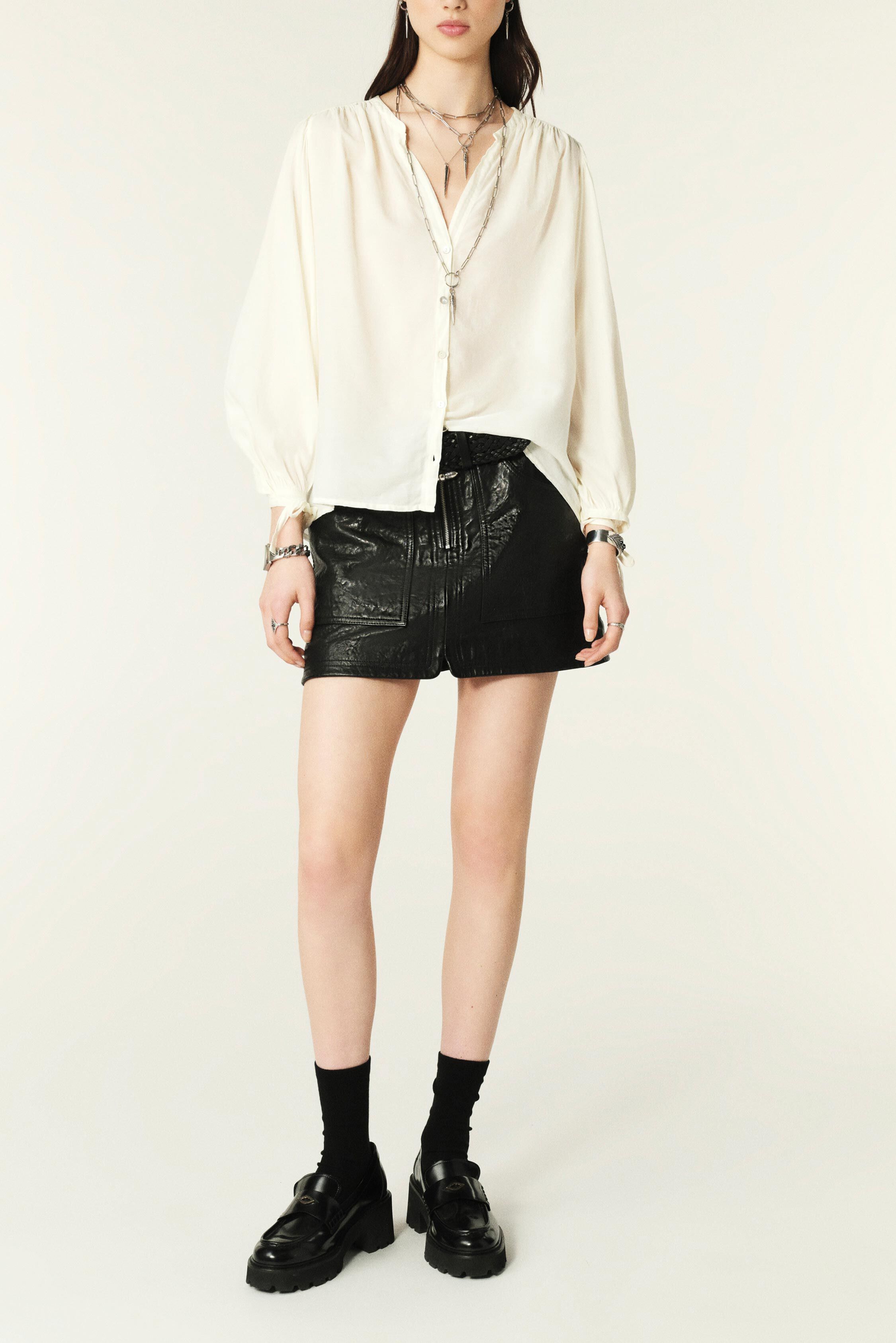 "Long-Sleeve Shirt Tara Off-White // ba&sh US