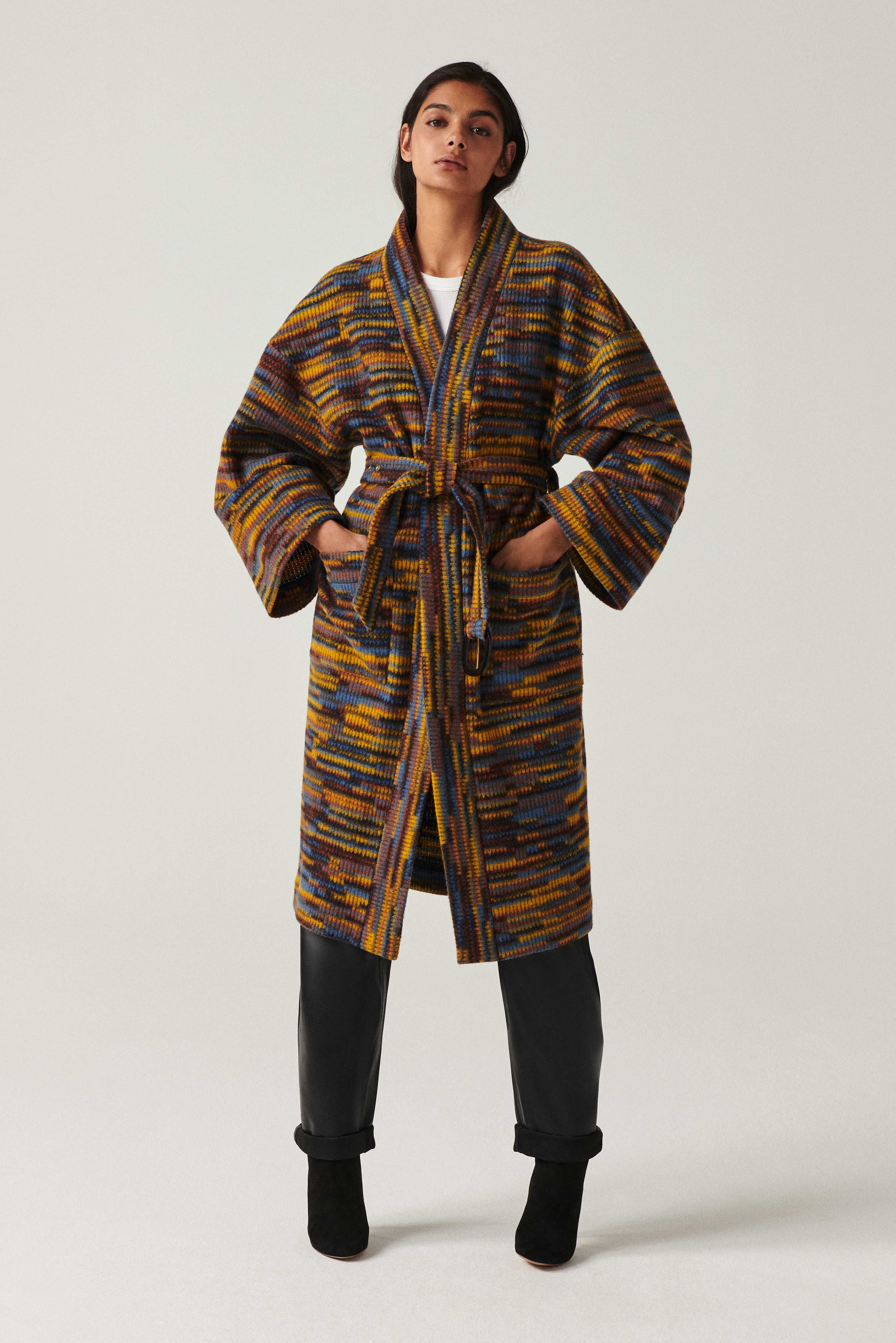 multicolored ba&sh coat • Women's coat, long coat, black coat