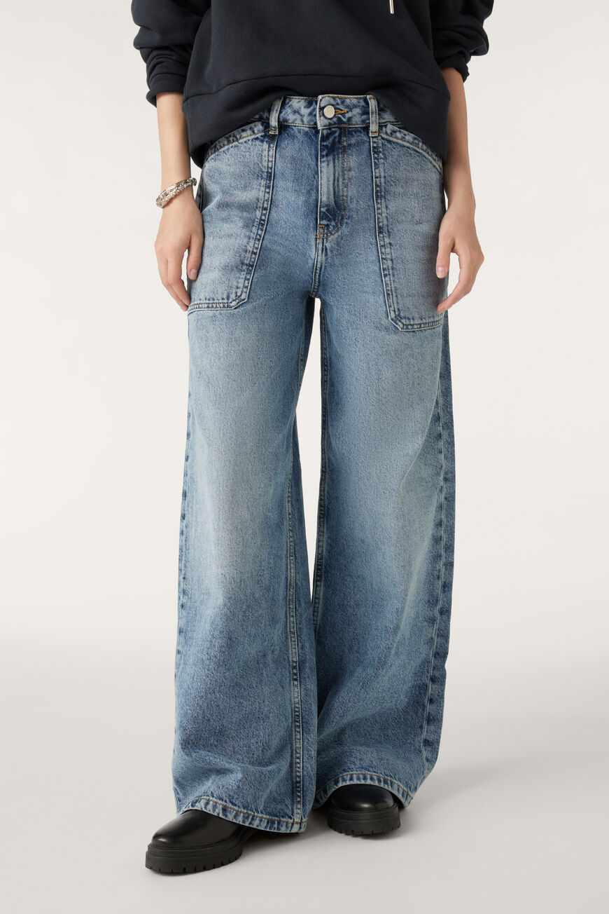 wide-leg blue jeans MELLOU BLUE // ba&sh US
