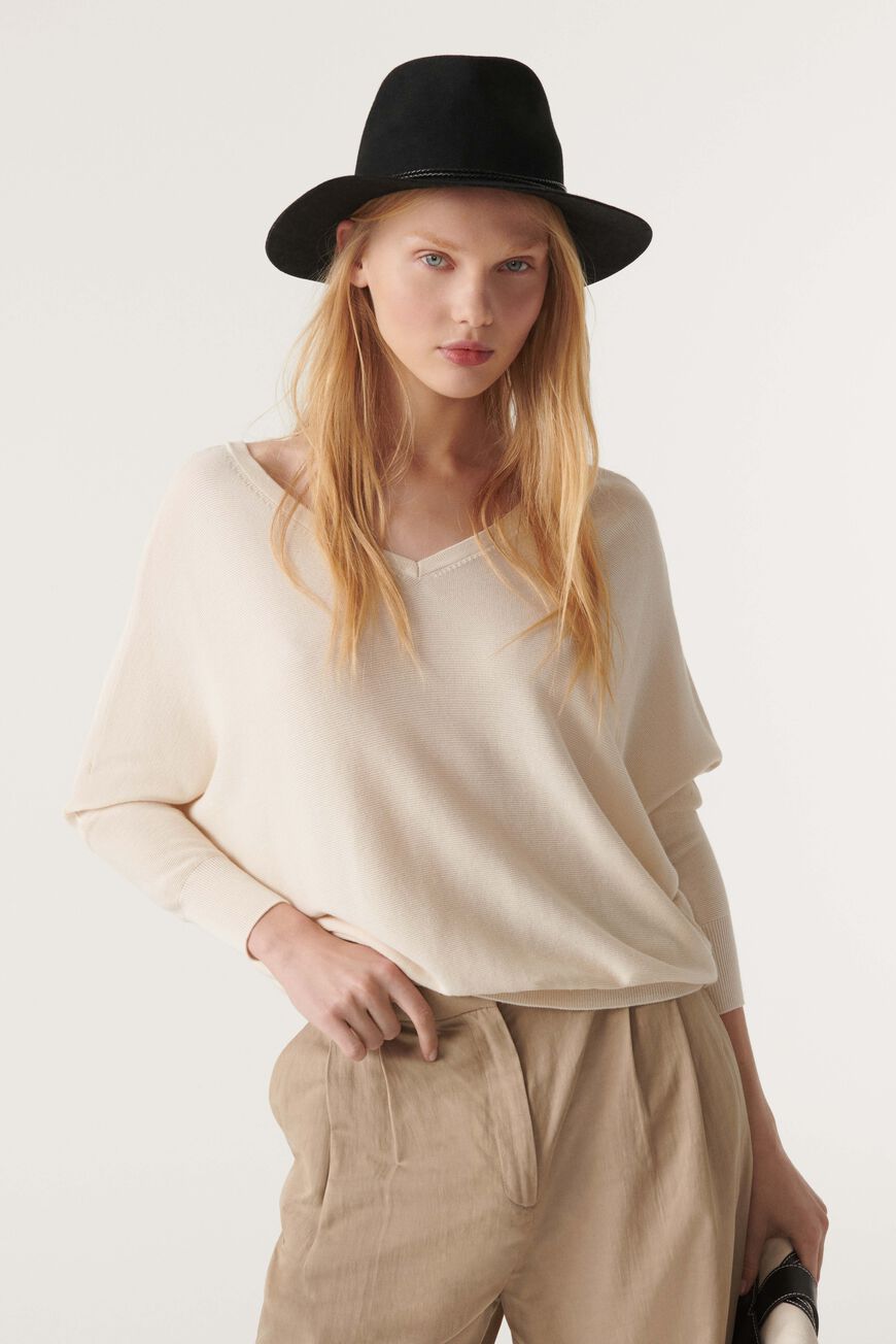 v-neck backless sweater ELSY OFF-WHITE // ba&sh US
