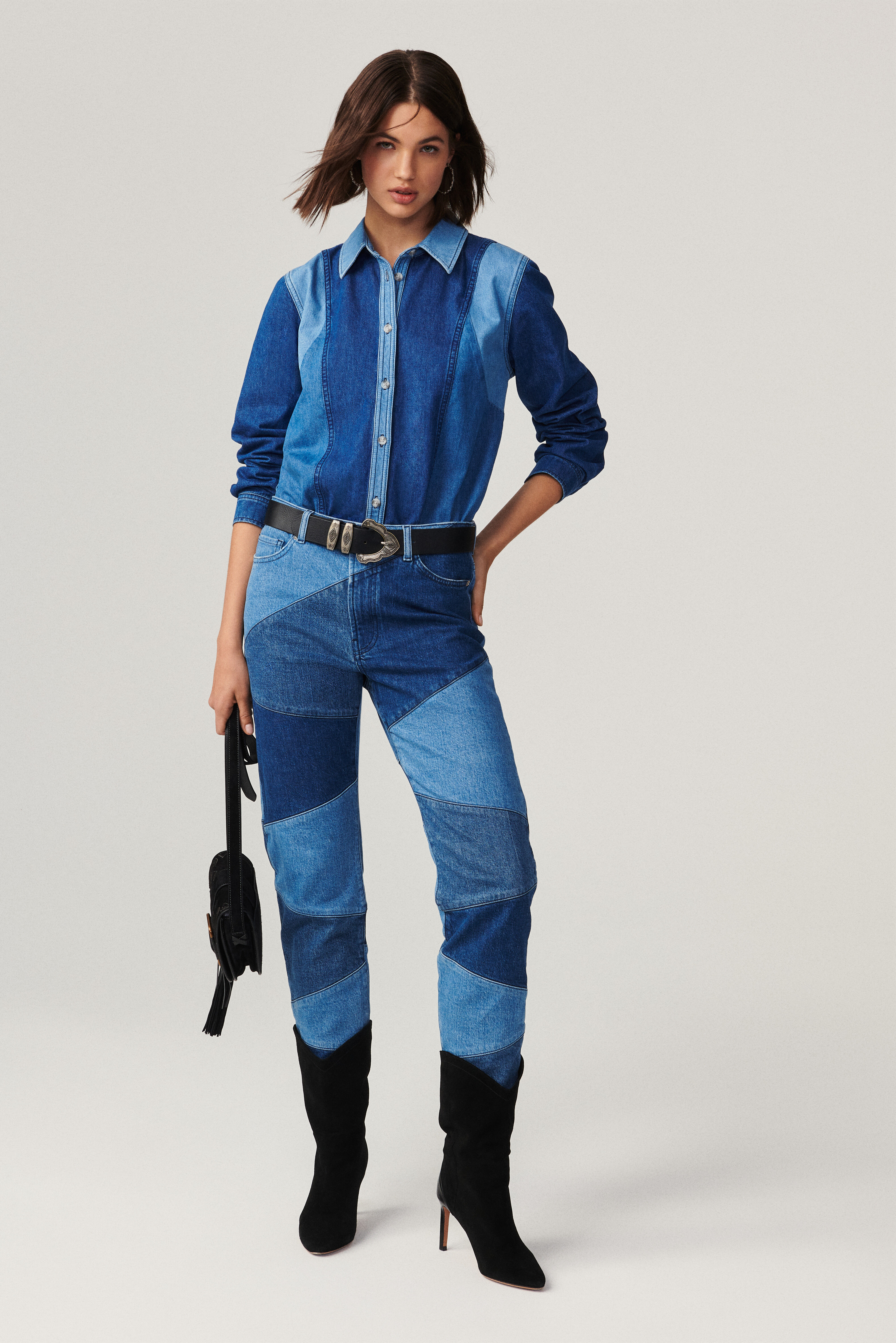 blue Straight Leg Jeans, Straight Denim Trousers - Trousers & Jeans ...