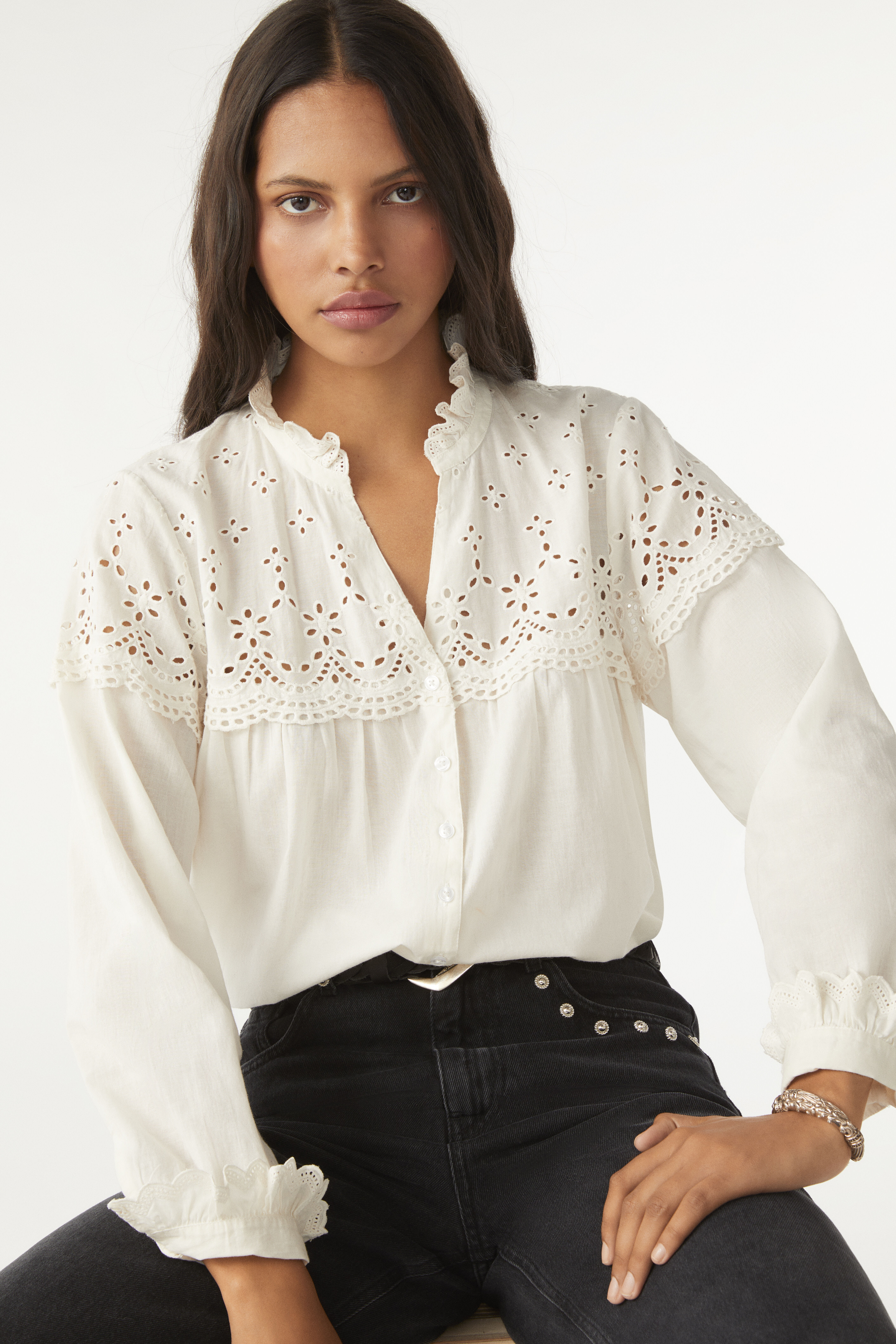 Victorian Style Blouse Sarah Off-White // ba&sh US