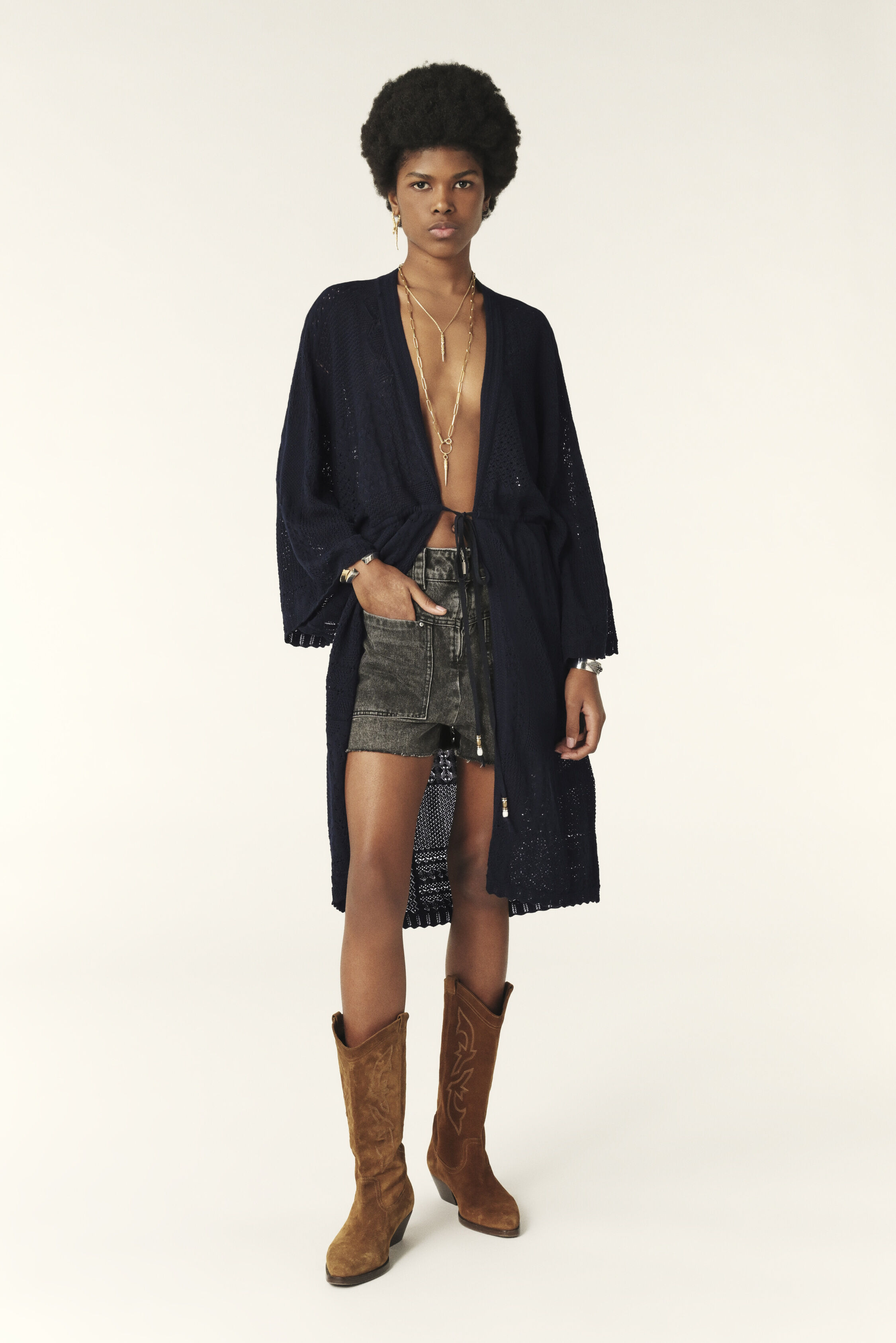Long-Sleeved Cardigan Guspa Blue // ba&sh UK