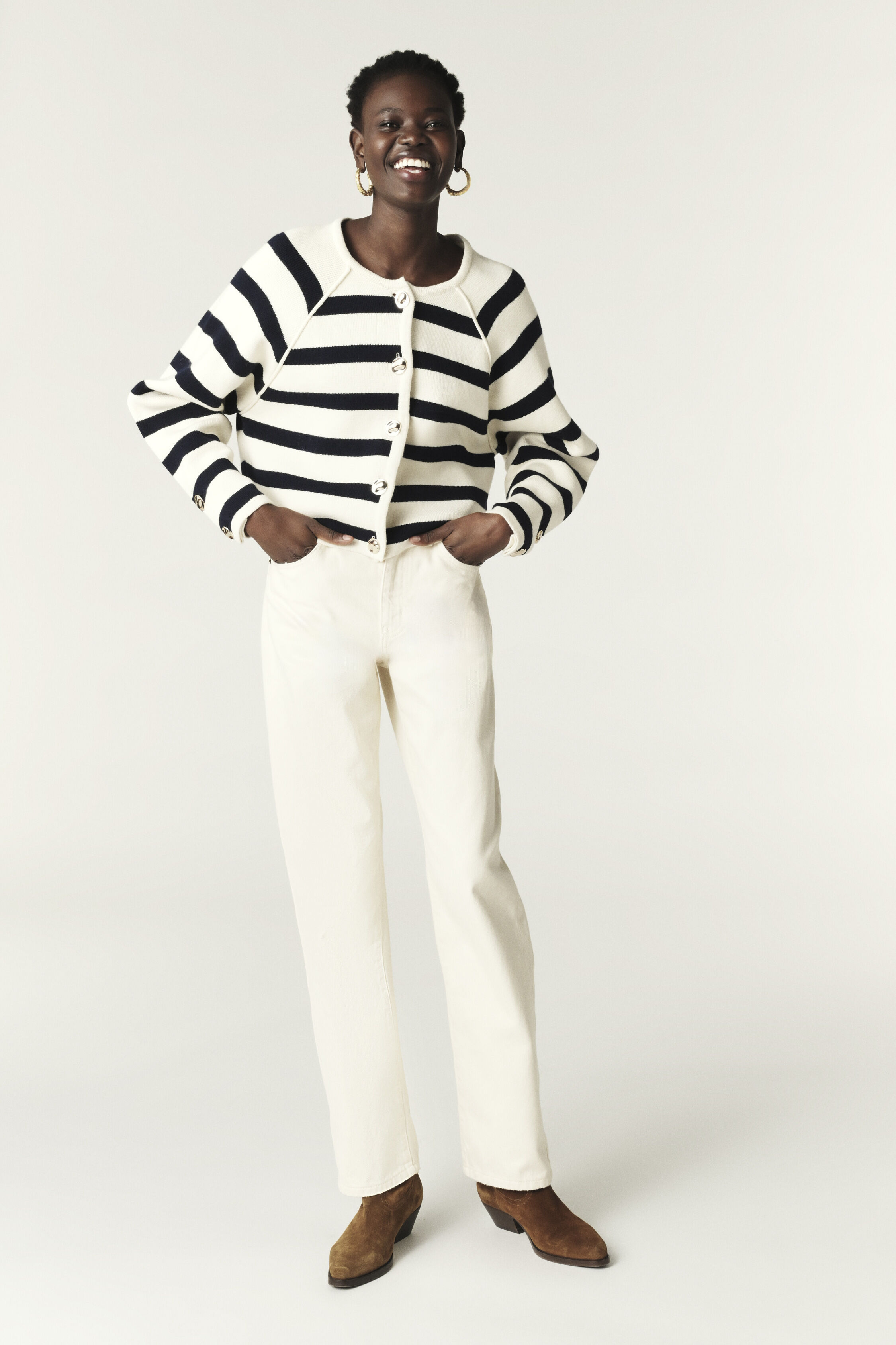 Striped Cardigan Massimo Ecru // ba&sh