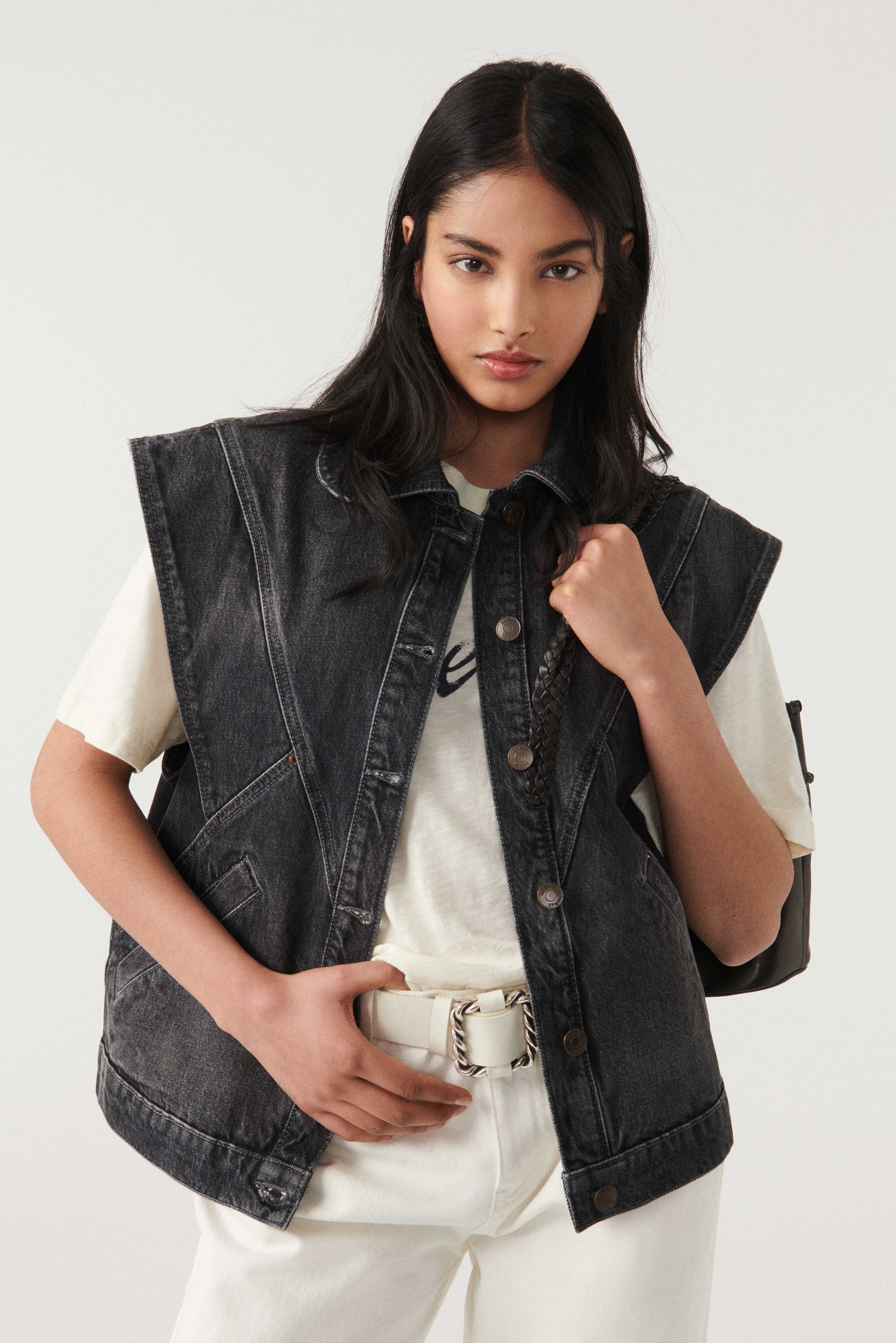 sleeveless denim jacket MAX BLACK // ba&sh BE