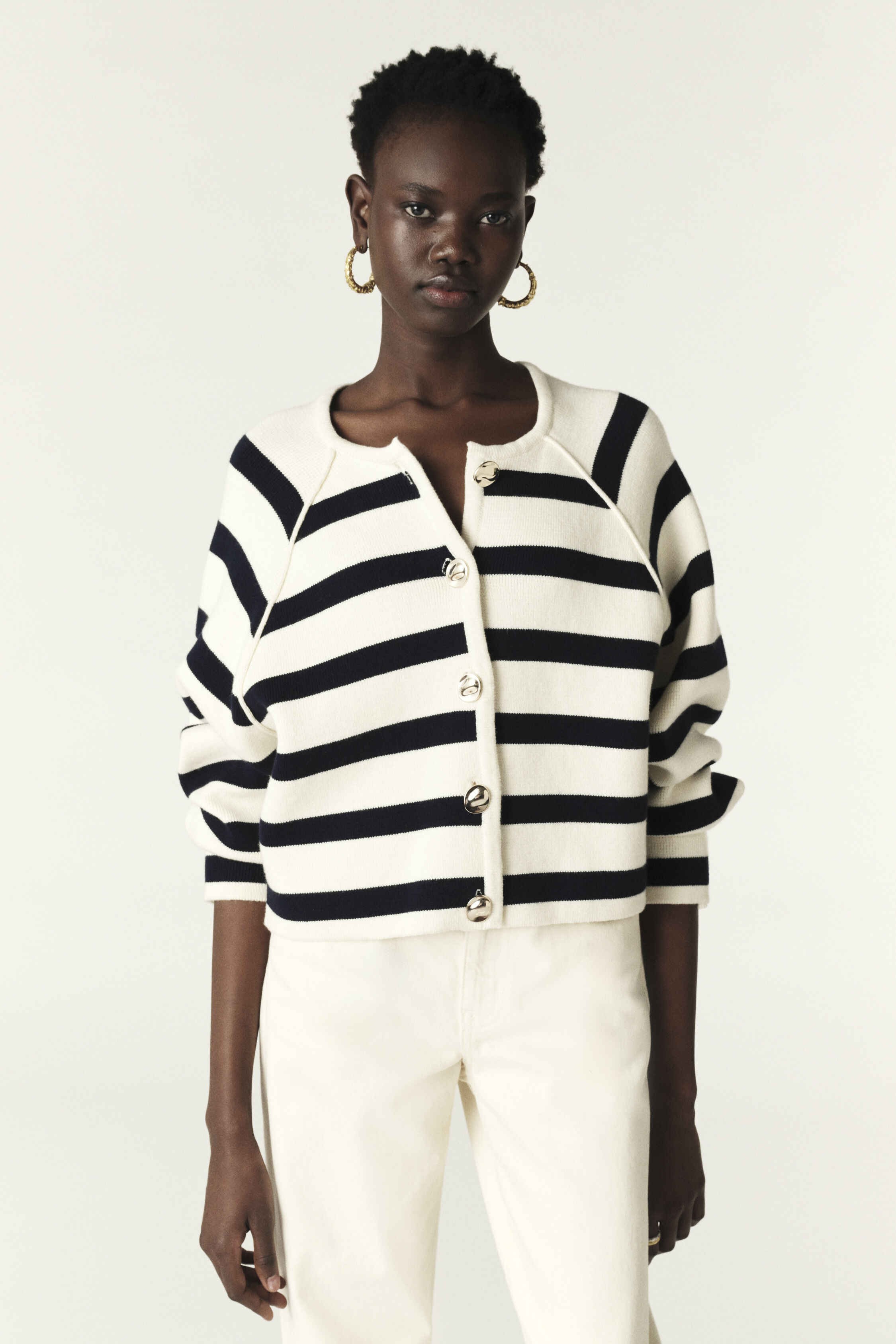 Striped Cardigan Massimo Ecru // ba&sh