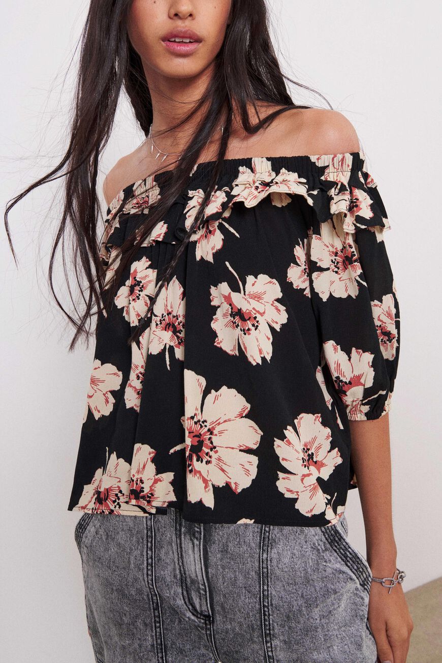 floral blouse KAVI BLACK // ba&sh UK