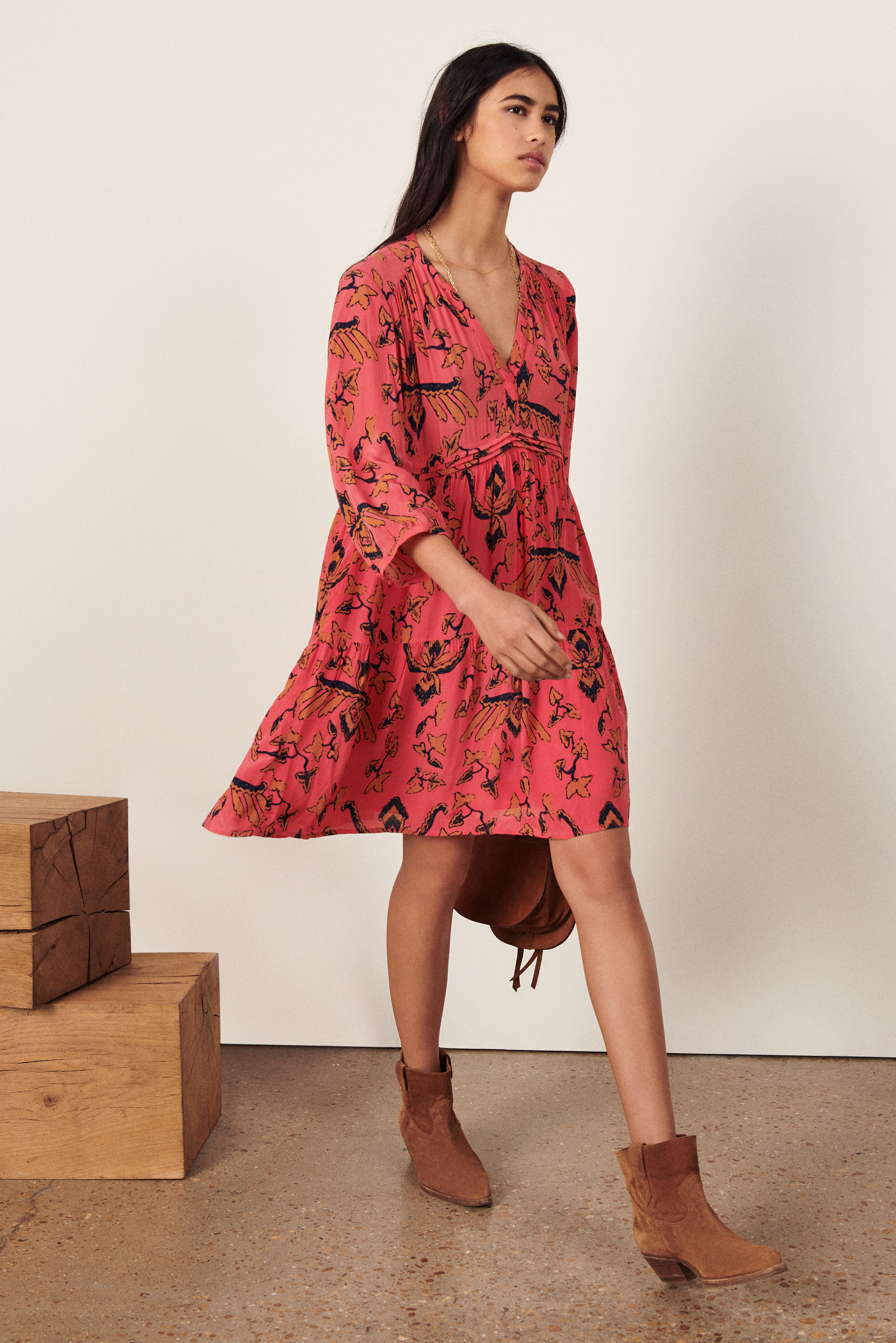 robe courte imprimée CALIX ROSE // ba&sh FR