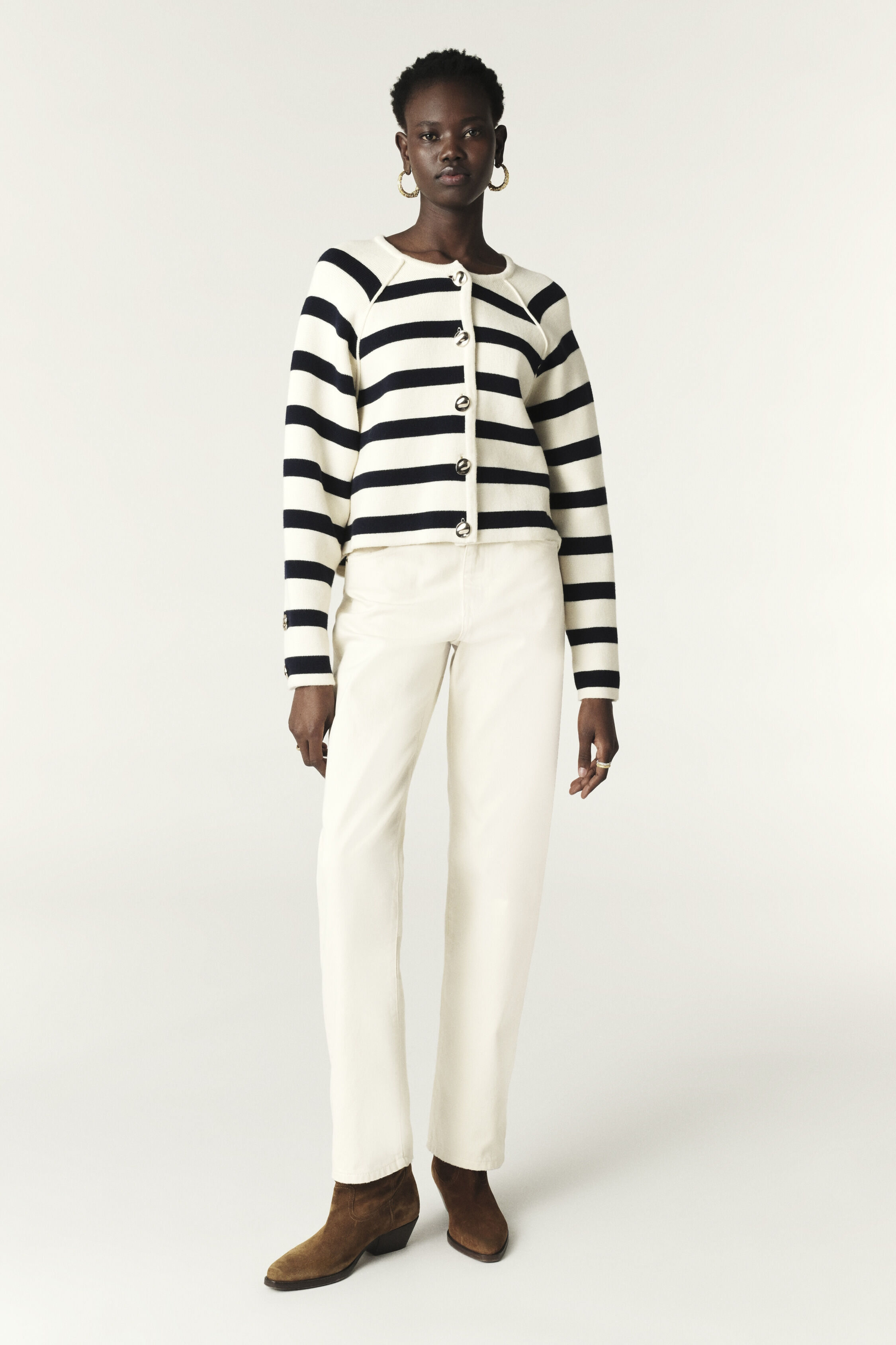 Striped Cardigan Massimo Ecru // ba&sh