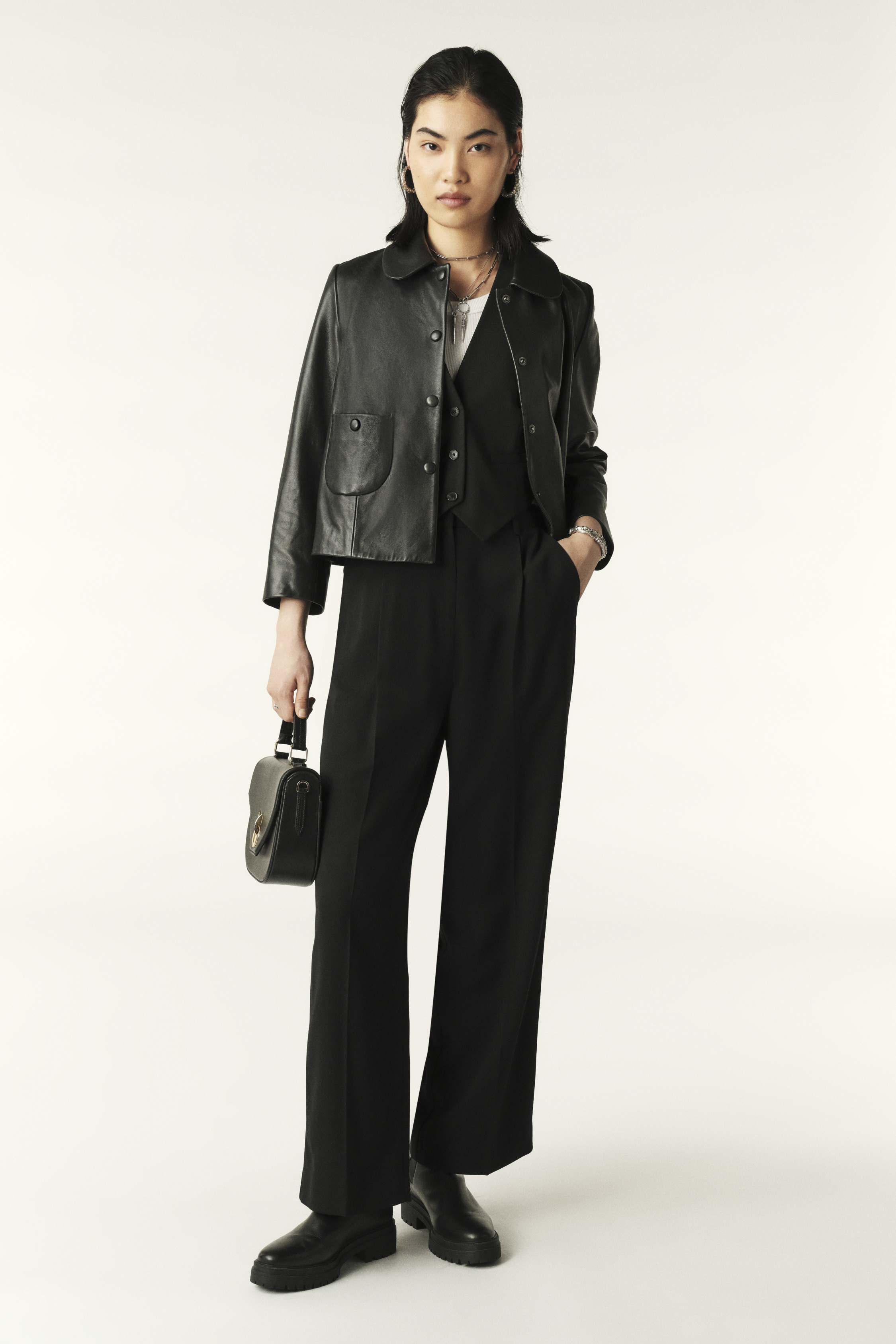 High-Rise Pants Gona Black // ba&sh US