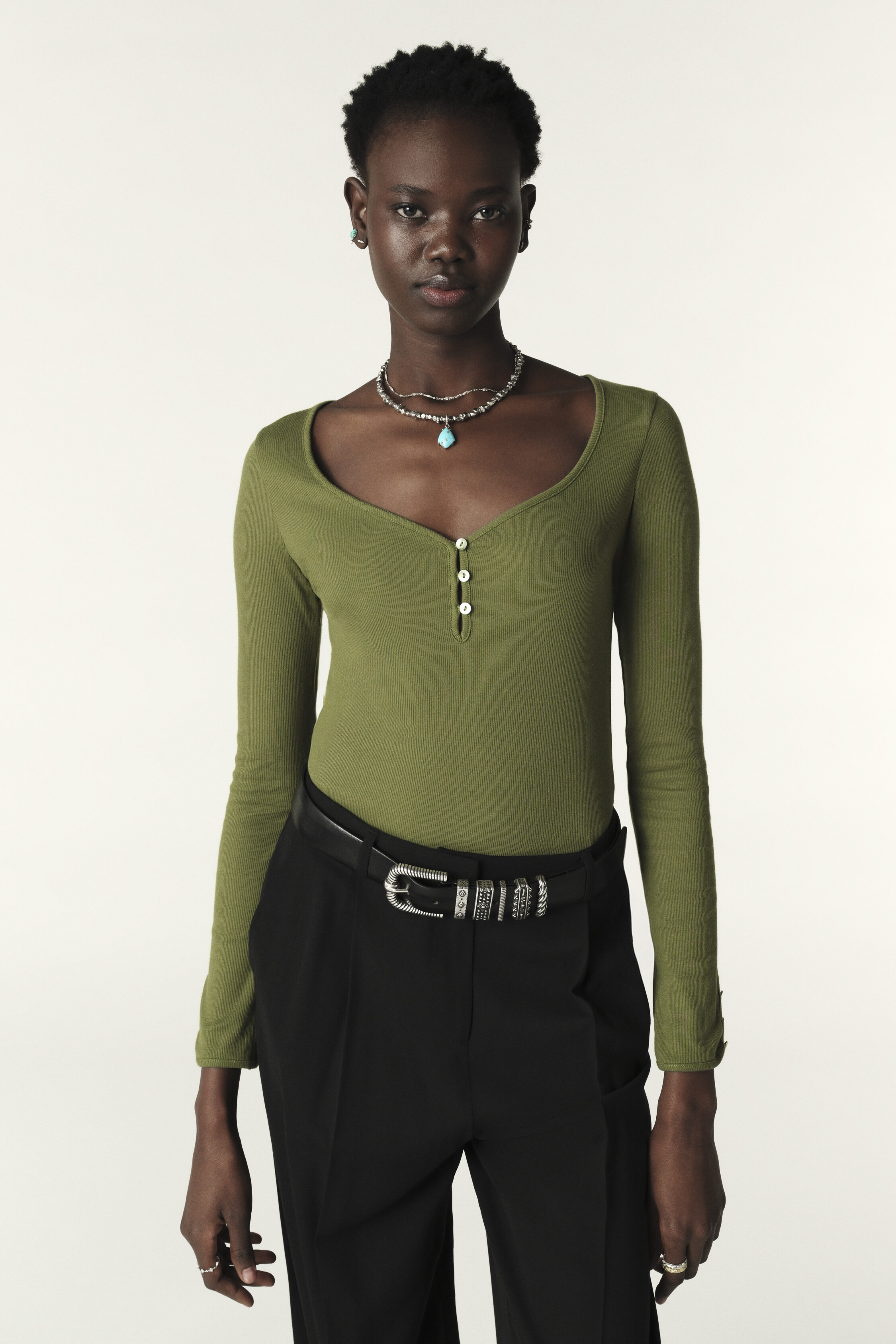 Sweetheart Neckline Top Olli Green // ba&sh