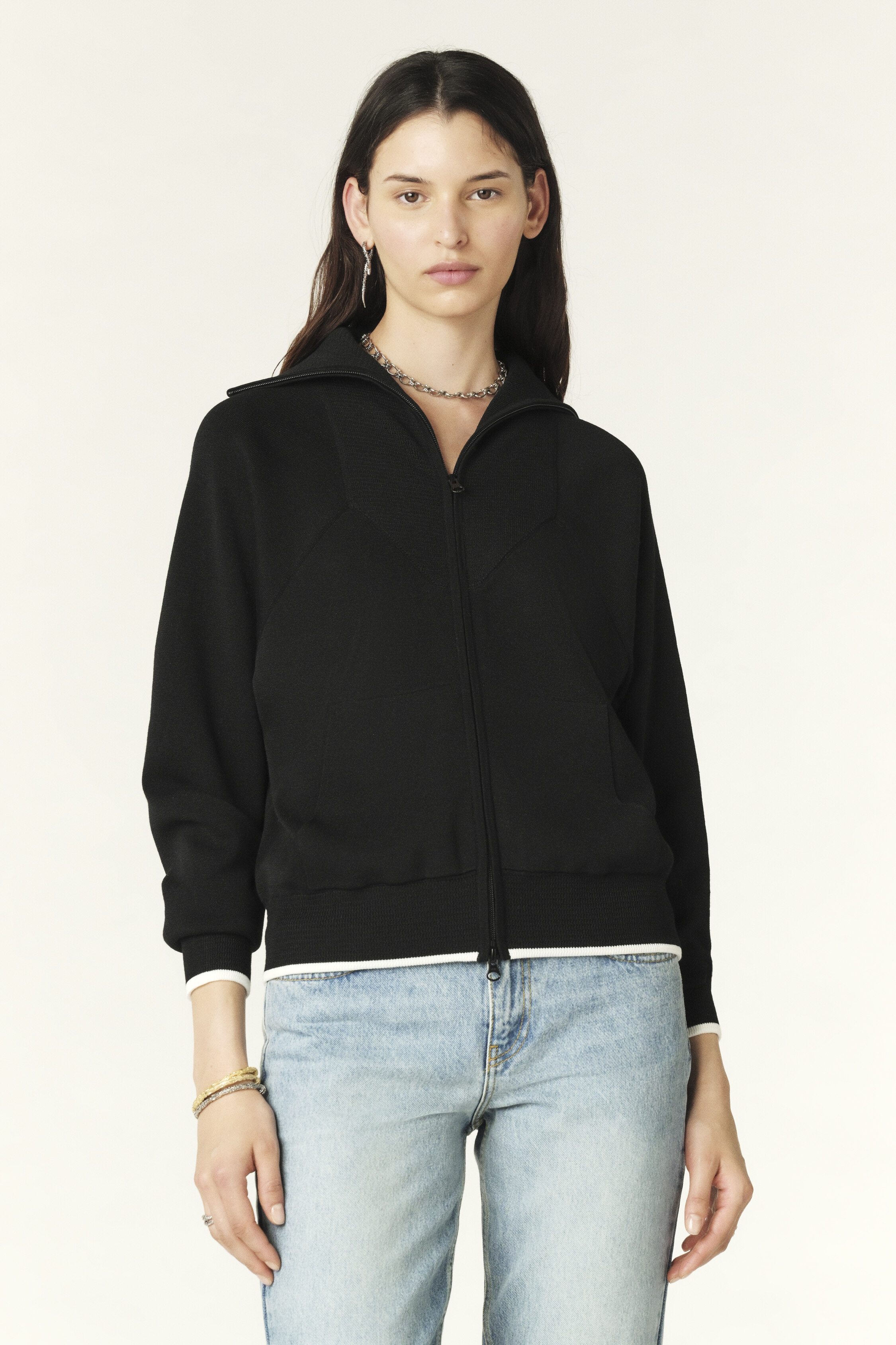 High Neck Cardigan Dimo Black // ba&sh
