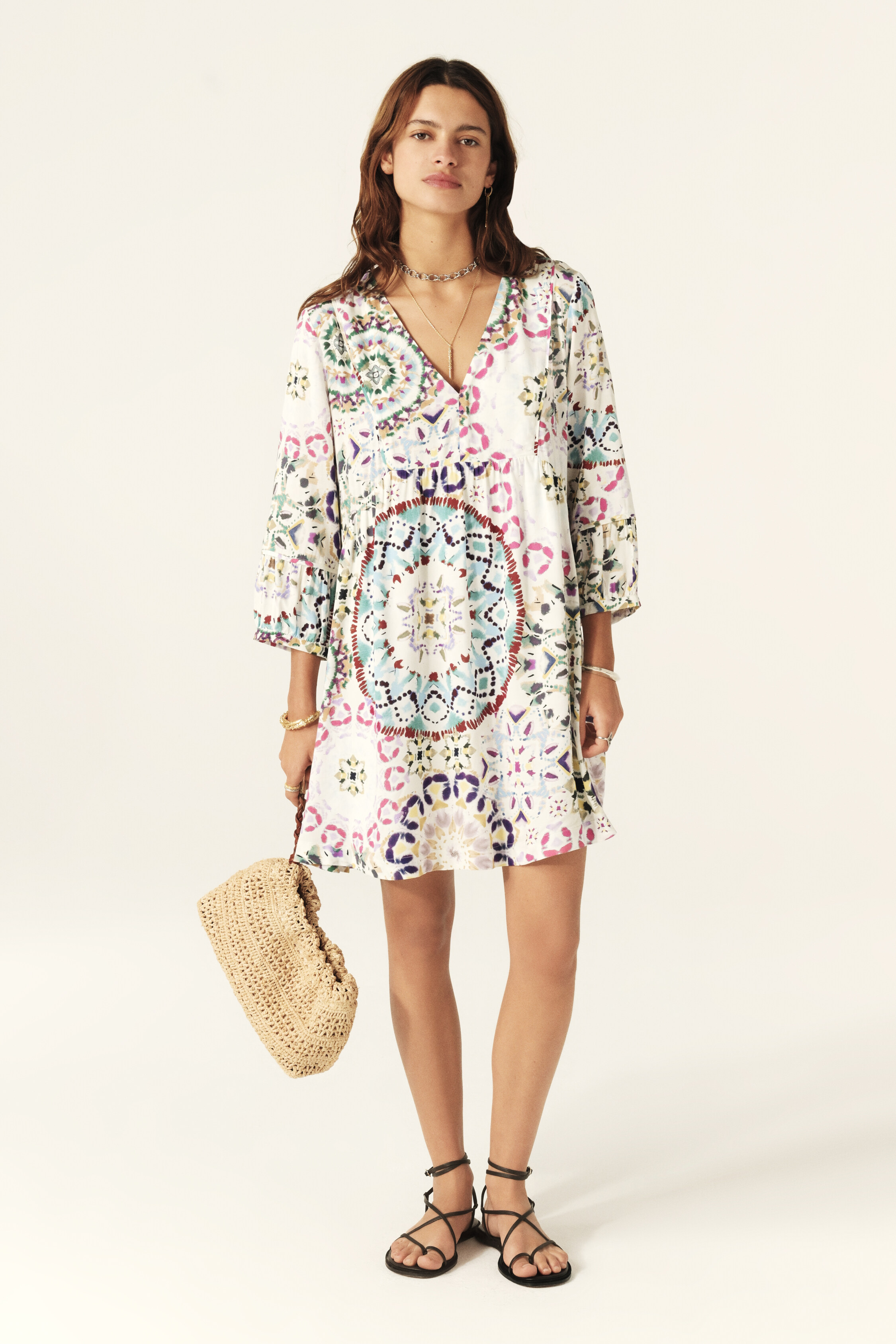 Short Printed Dress Lorenza Gray // ba&sh US