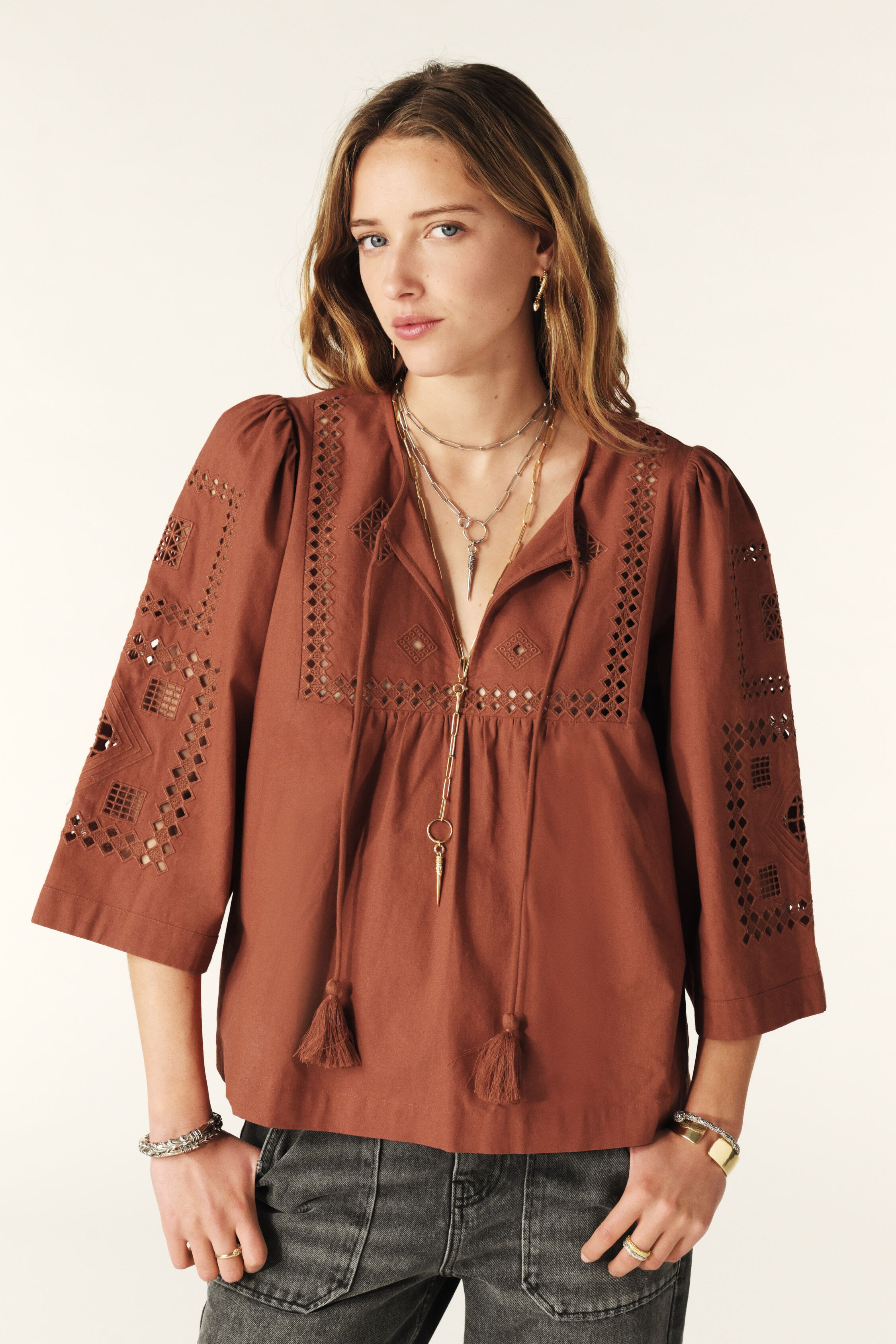 Top Tunisien Large Malta Marron // ba&sh FR