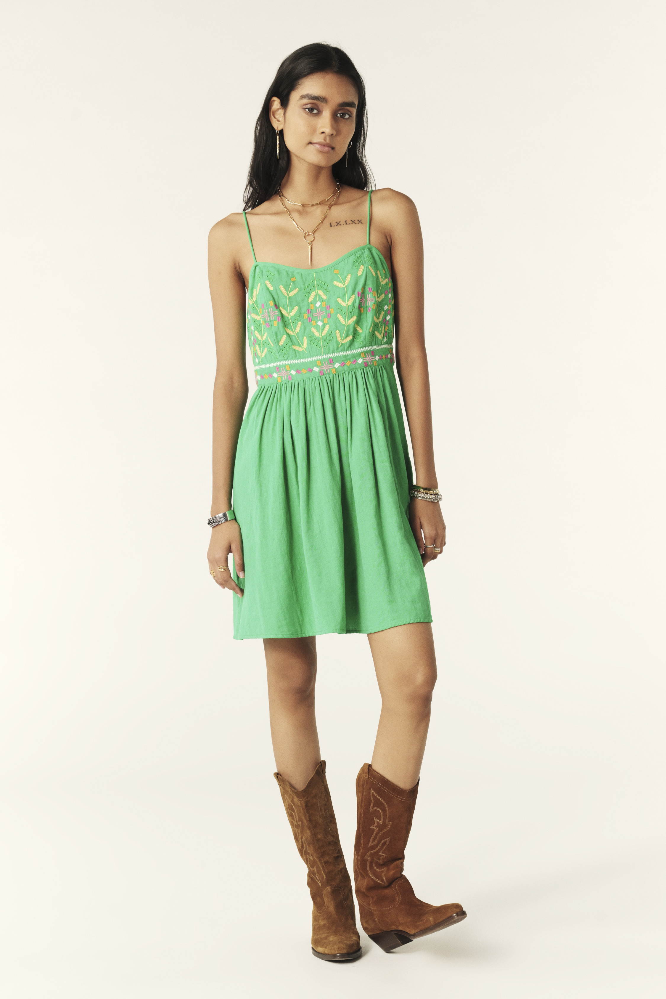 Short Strappy Dress Kika Green // ba&sh